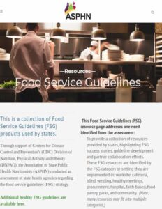 Food Service Guidelines Resources website