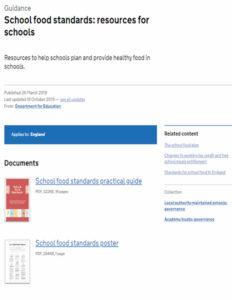 School food standards: resources for schools