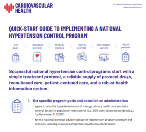 Quick-start guide: Implementing a national hypertension program