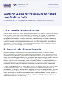 Warning Labels for Potassium-Enriched Low-Sodium Salts - Resolve to ...