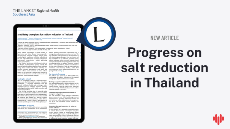 Salt reduction progress and lessons learned from Thailand